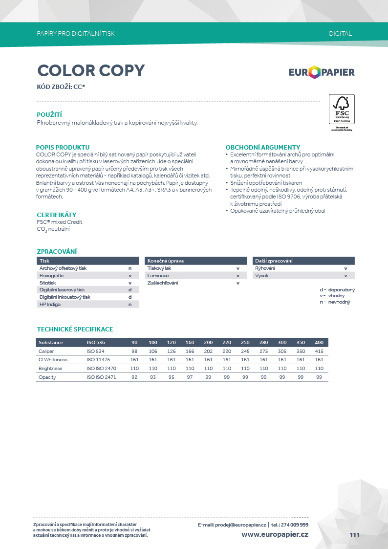 Color Copy Original A4 160 g / 250 archů | Obalykredo.cz